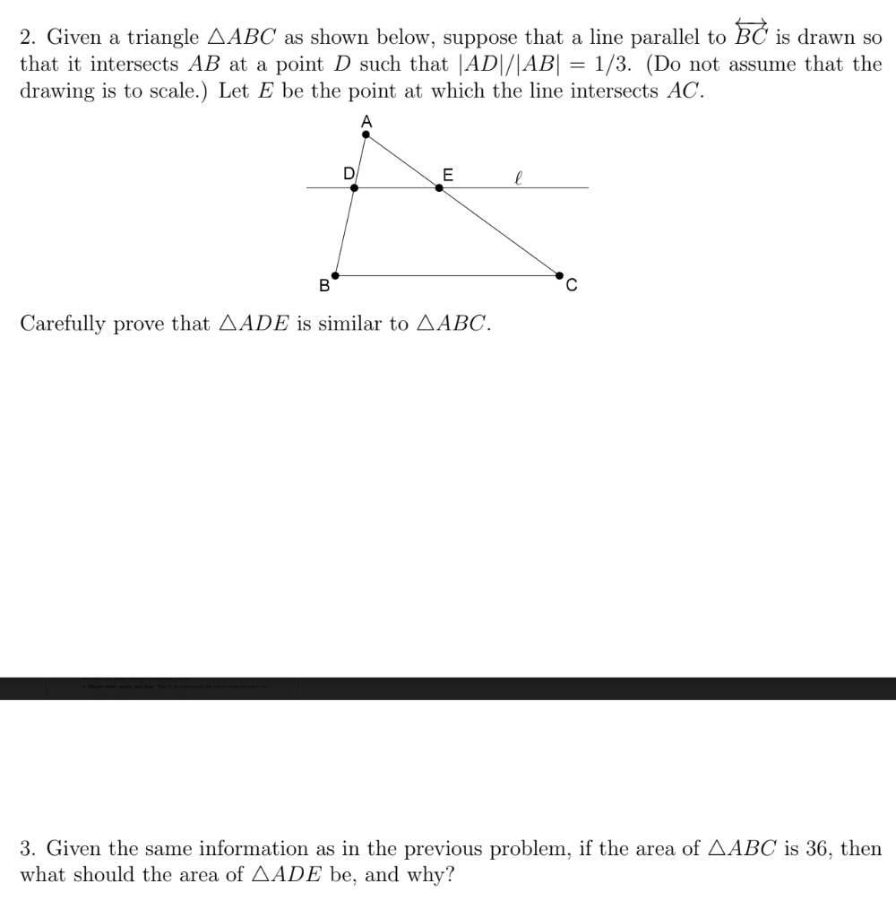 Solved 2. Given a triangle ABC as shown below, suppose that | Chegg.com