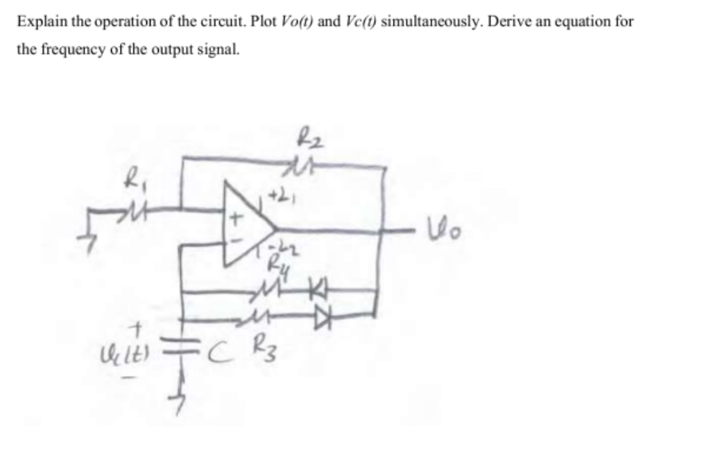 Solved Explain the operation of ﻿the circuit. Plot Vo(t) | Chegg.com