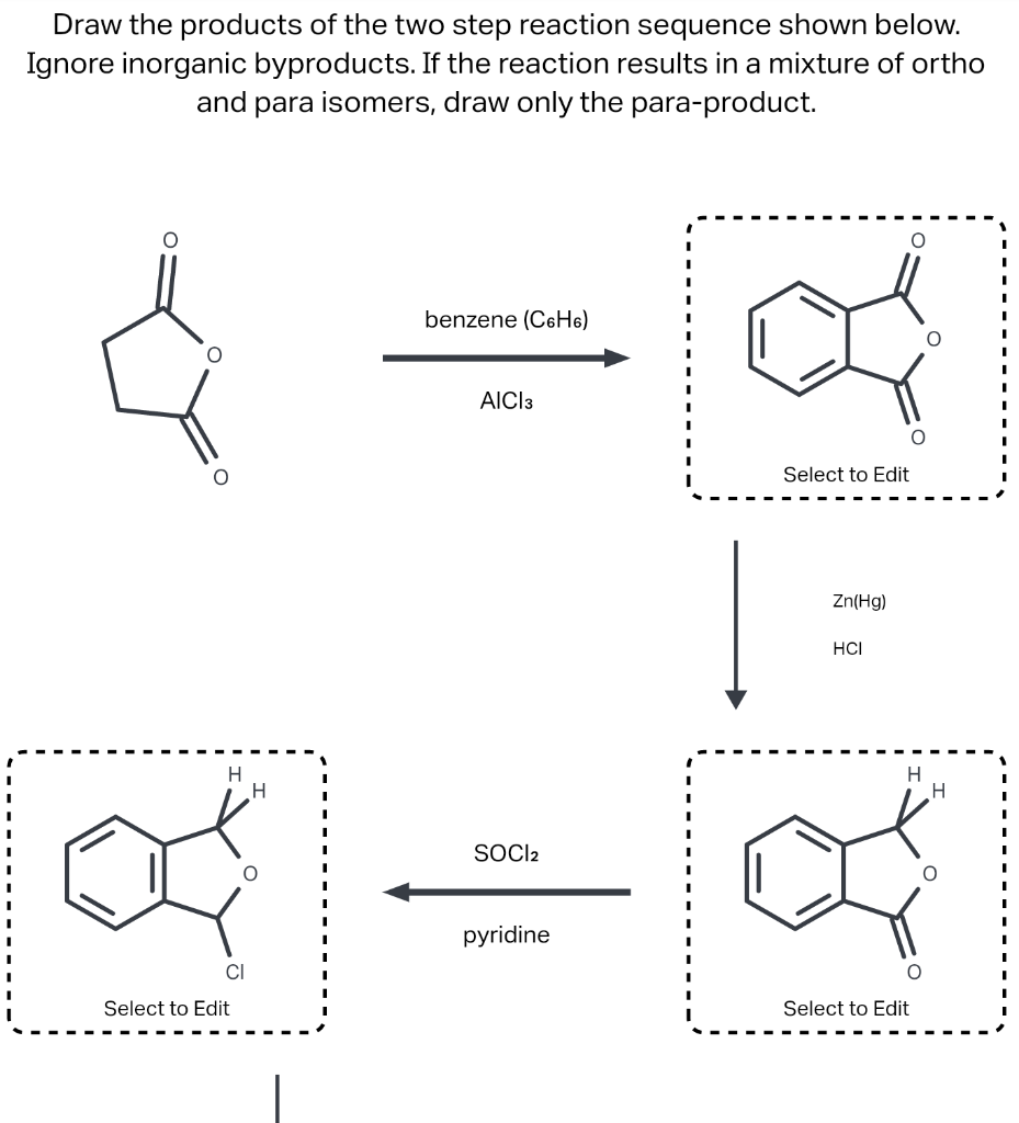 Solved Draw the products of the two step reaction sequence | Chegg.com
