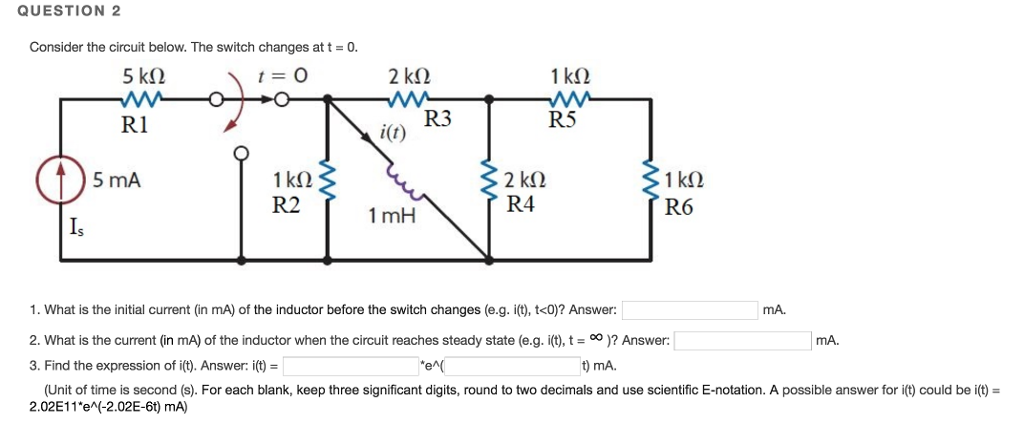Solved QUESTION 2 Consider the circuit below. The switch | Chegg.com