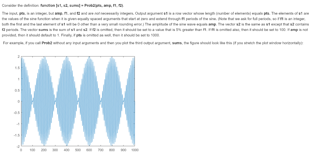 Solved Consider the definition: function [s1, s2, sums] = | Chegg.com
