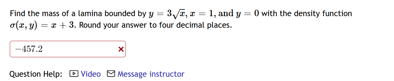 Solved = = = 0 with the density function Find the mass of a | Chegg.com