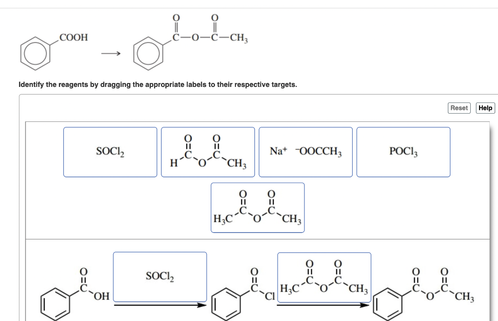 Solved COOH , -C-CH3 རིམ་པའི་ Identify the reagents by | Chegg.com