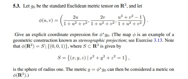 5.3. Let go be the standard Euclidean metric tensor | Chegg.com