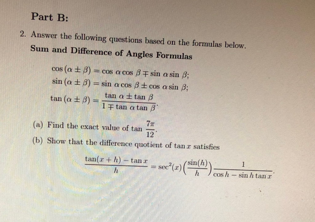 Solved Part B: 2. Answer the following questions based on | Chegg.com