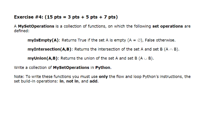 Solved Exercise #4: (15 pts = 3 pts + 5 pts + 7 pts) A | Chegg.com