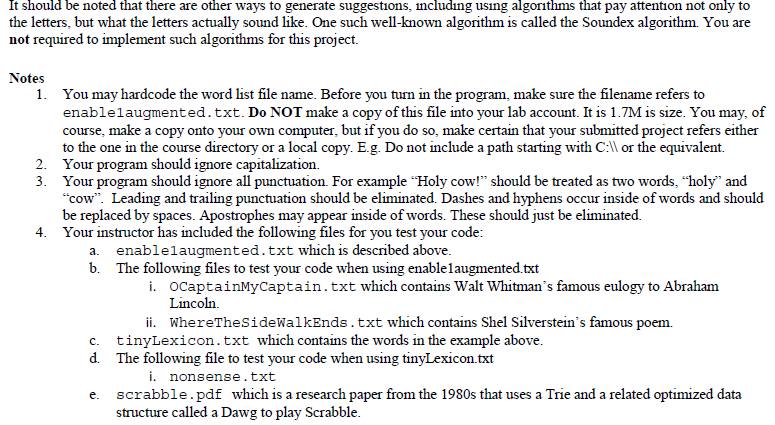Your Assignment - SpellChecker.java You are to write | Chegg.com Your Assignment - SpellChecker.java You are to write | Chegg.com
