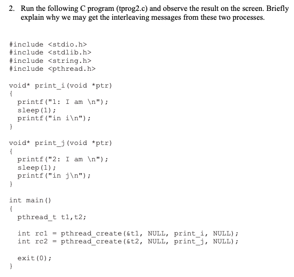Add mutex locks to tprog2.c to achieve | Chegg.com