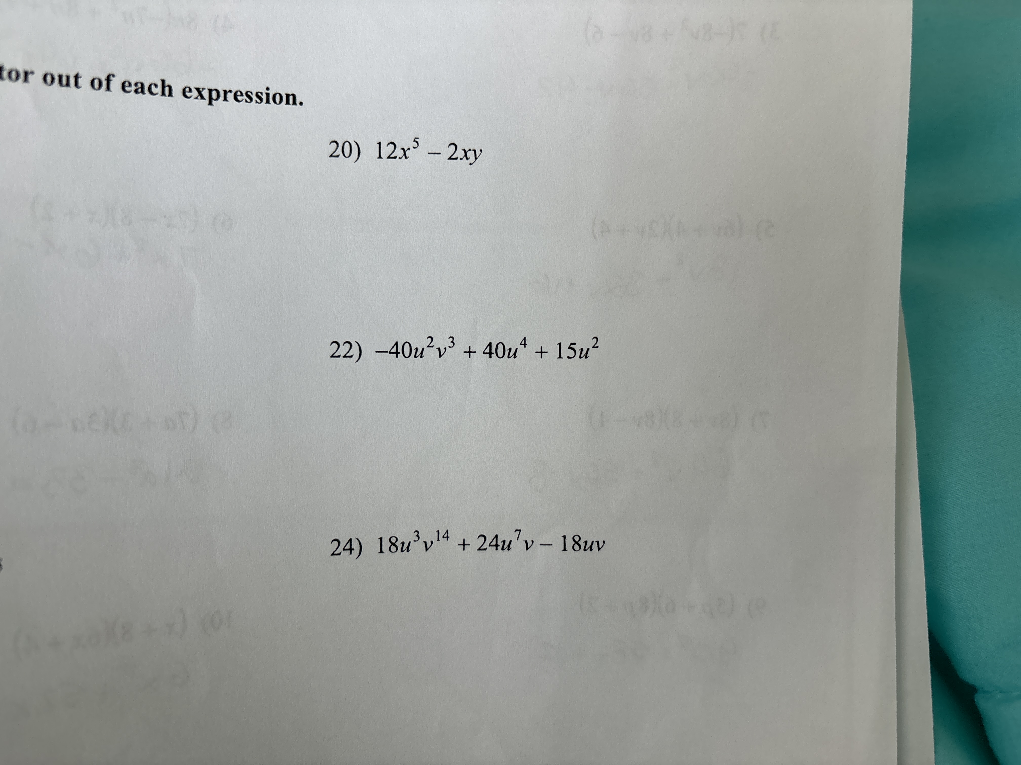 tor out of each | Chegg.com