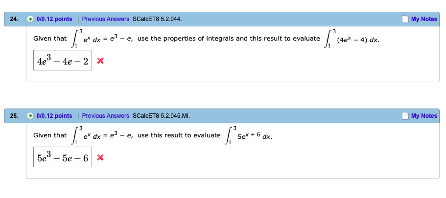 Solved 24. 0/0.12 points| Previous Answers SCalcET8 5.2.044 | Chegg.com