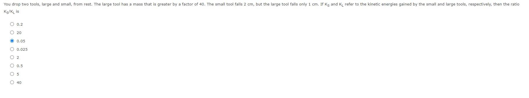 Solved You drop two tools, large and small, from rest. The | Chegg.com
