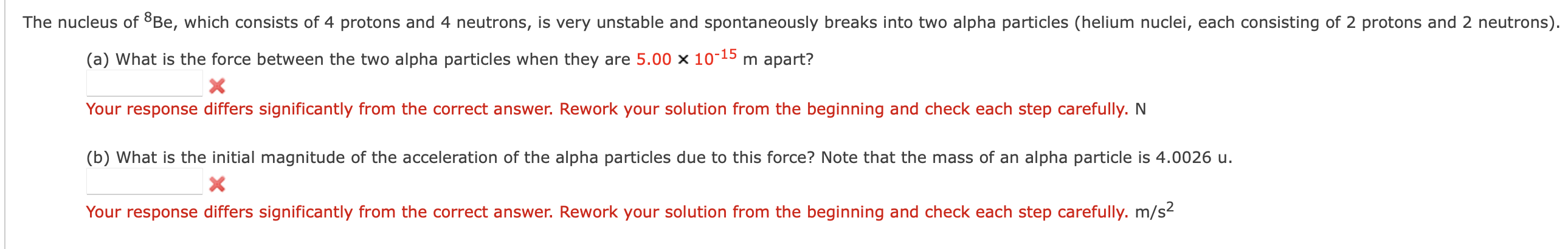 Solved The nucleus of Be, which consists of 4 protons and 4 | Chegg.com