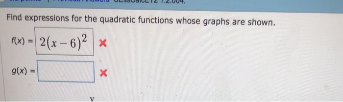 Solved Find Expressions For The Quadratic Functions Whose