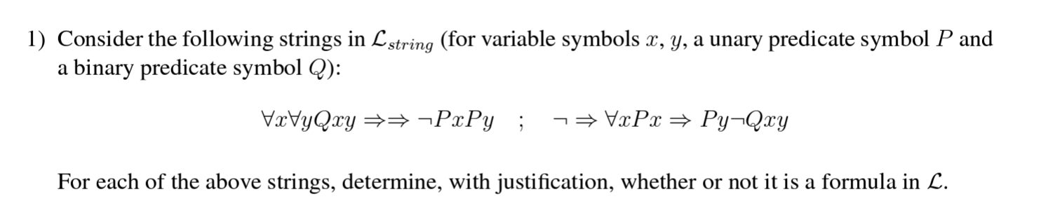 Solved Consider the following strings in Lstring (for | Chegg.com