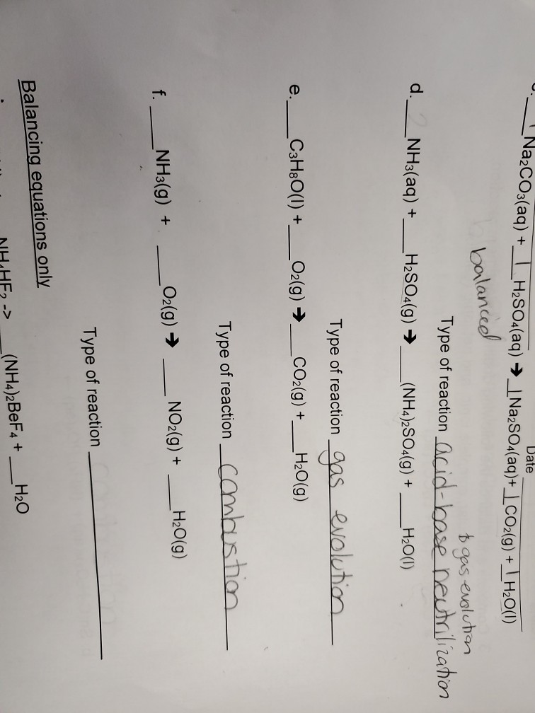 Solved Na2CO3(aq) + Date H2SO4(aq) → Na2SO4(aq)+ ] CO2(g) + | Chegg.com