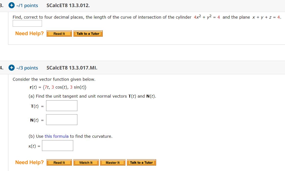 Solved 3. + -/1 points SCalcET8 13.3.012. Find, correct to | Chegg.com