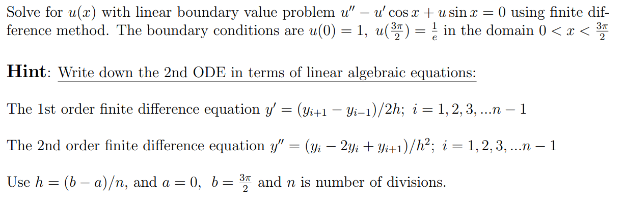 Solved Solve for u(x) with linear boundary value problem | Chegg.com