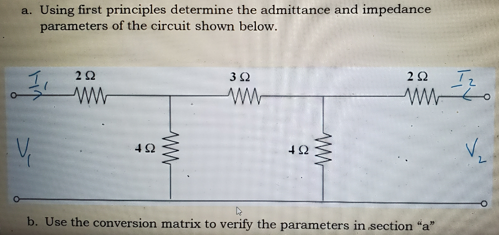 Solved a. Using first principles determine the admittance | Chegg.com