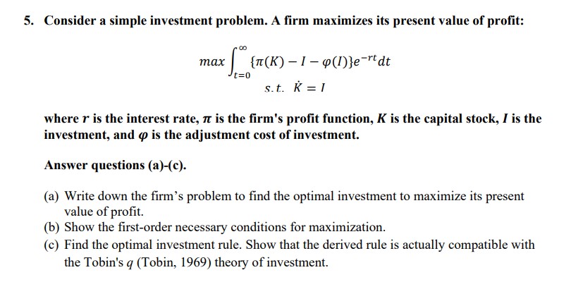 Consider a simple investment problem. A firm | Chegg.com