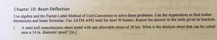 Solved Use algebra and the Factor-Label Method of Unit | Chegg.com