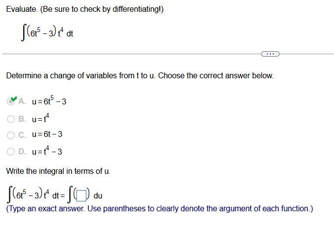 Solved Evaluate. (Be sure to check by differentiating!) | Chegg.com