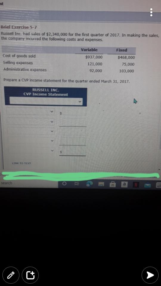 Solved mt Brief Exercise 5-7 Russell Inc had sales of | Chegg.com
