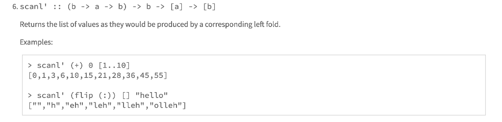 5.scanr'(a -b ->b) -> b -> [a] -[b] Returns the list | Chegg.com