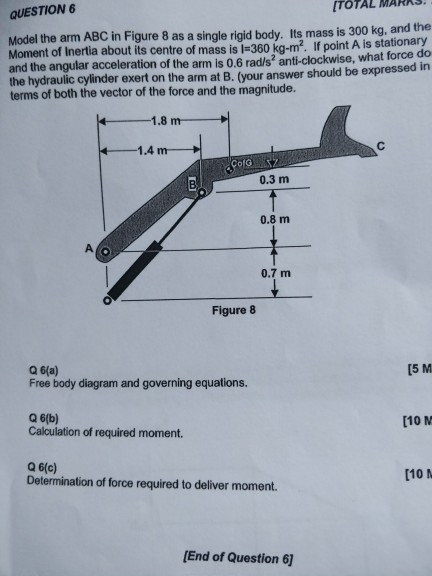 Solved QUESTION 6 Model the arm ABC in Figure 8 as a single | Chegg.com
