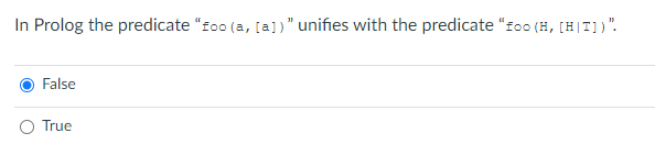 Solved In Prolog the predicate "foo (a, [a]"unifies with the | Chegg.com