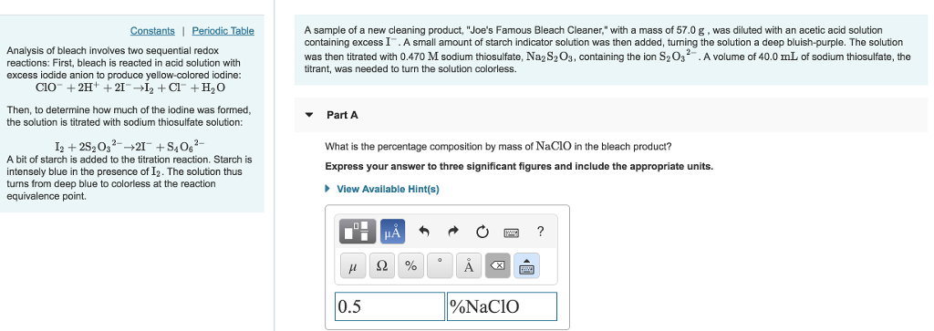 Solved Analysis of bleach involves two sequential redox | Chegg.com