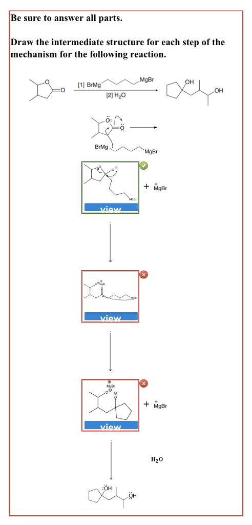Solved Be sure to answer all parts Draw the intermediate | Chegg.com