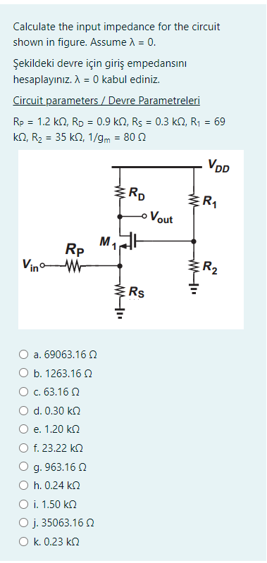 Solved Calculate the input impedance for the circuit shown | Chegg.com