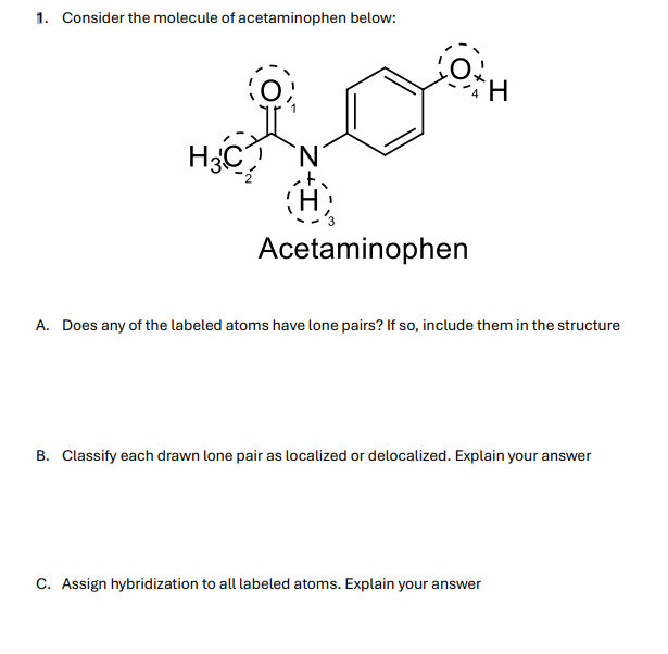 1. ﻿Consider the molecule of acetaminophen below:A. | Chegg.com