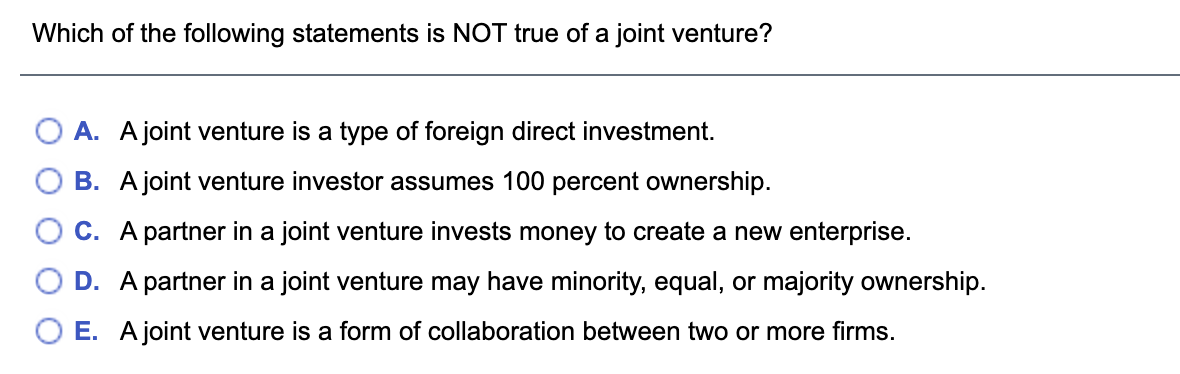 Solved Which one of the following efficiency-seeking motives | Chegg.com
