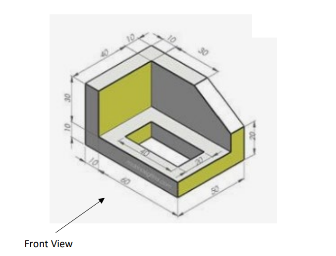 Solved please can someone draw the three views (top, ﻿front, | Chegg.com