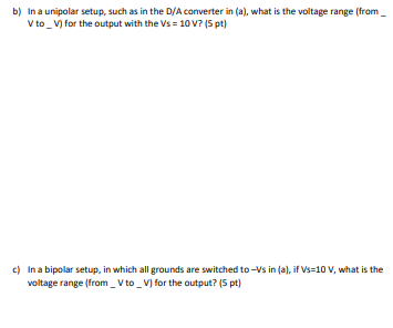 Solved a) For a 4-bit R-2R ladder based D/A converter shown | Chegg.com