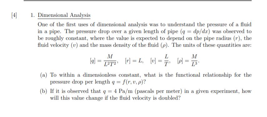 Solved [4] 1. Dimensional Analysis One of the first uses of | Chegg.com