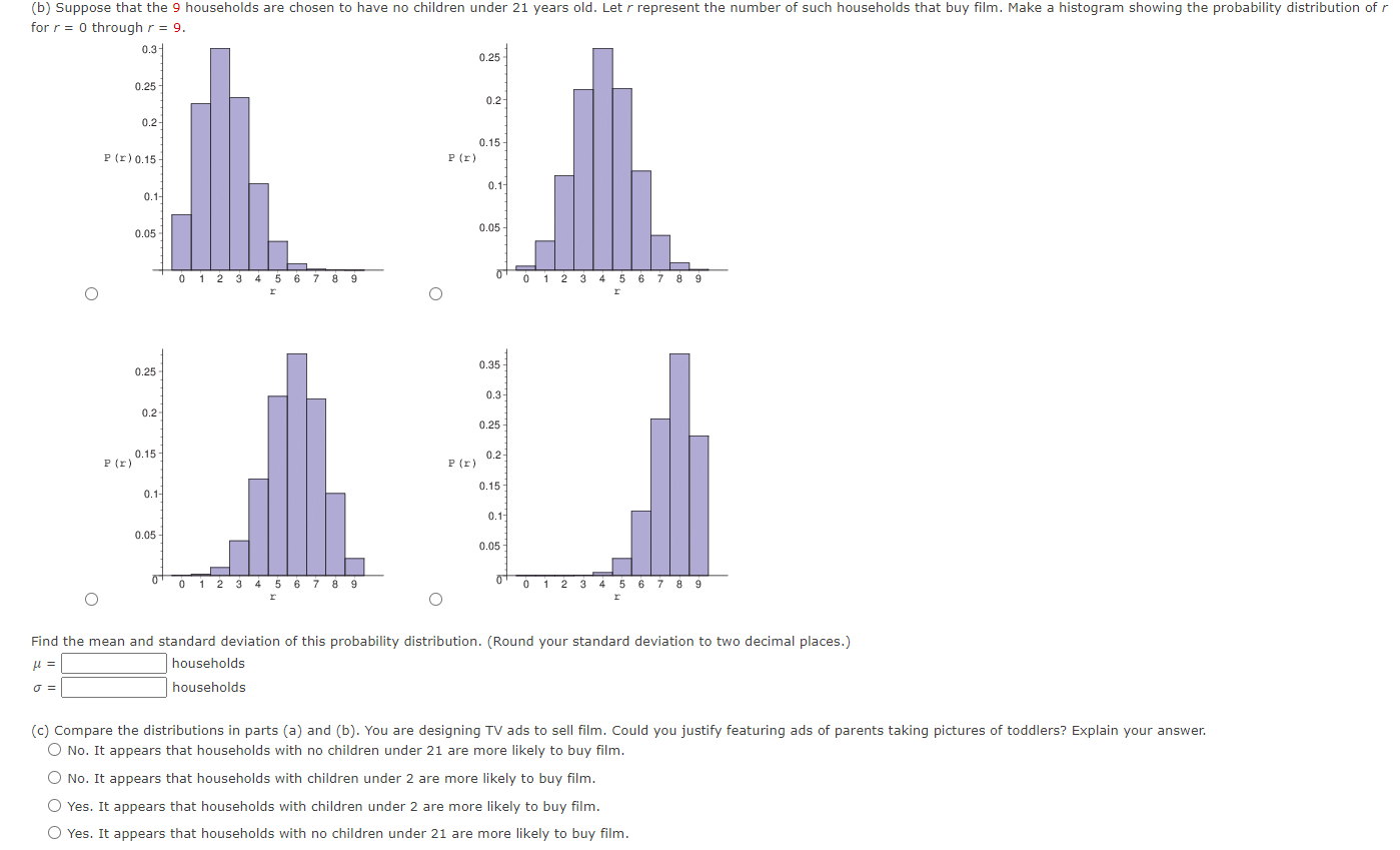 Solved r=0 through r=9. Find the mean and standard deviation | Chegg.com