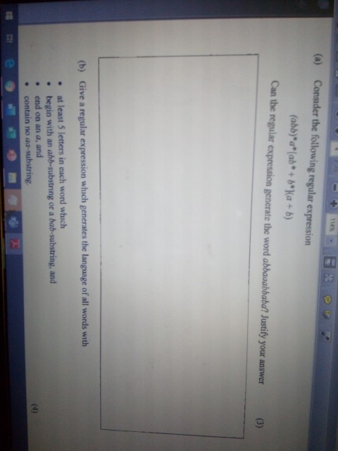 Solved (a) Consider the following regular expression (abb)** | Chegg.com