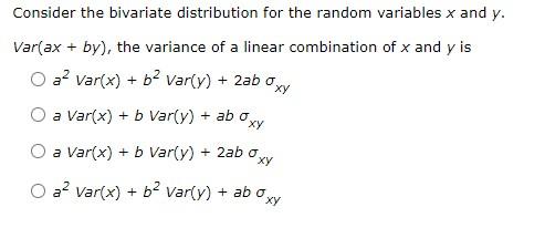 Solved Consider the bivariate distribution for the random | Chegg.com