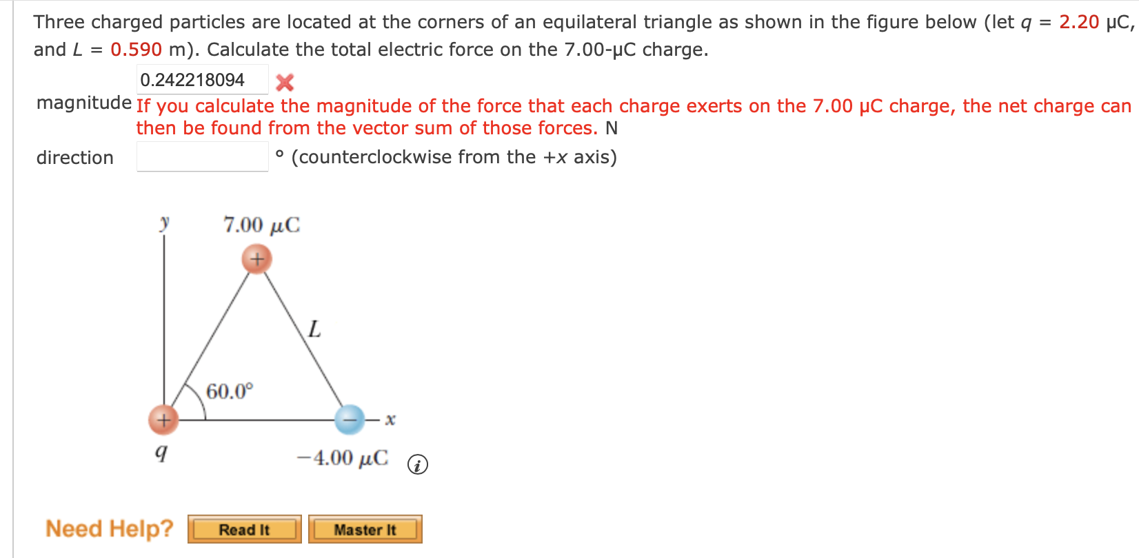 Solved Three Charged Particles Are Located At The Corners Of