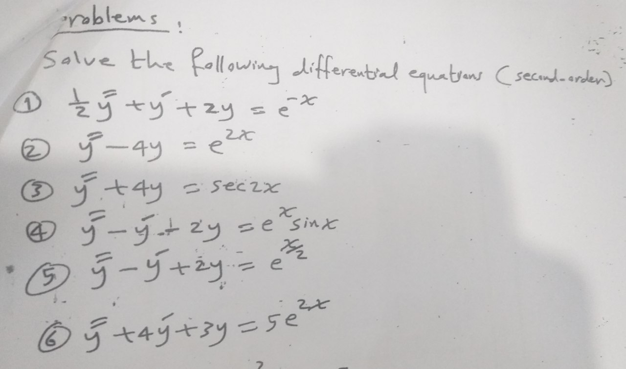 Solved ! sez roblems solve the following differential | Chegg.com Solved ! sez roblems solve the following differential | Chegg.com