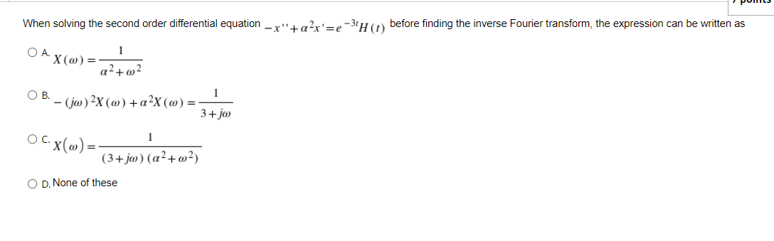 Solved When solving the second order differential equation – | Chegg.com