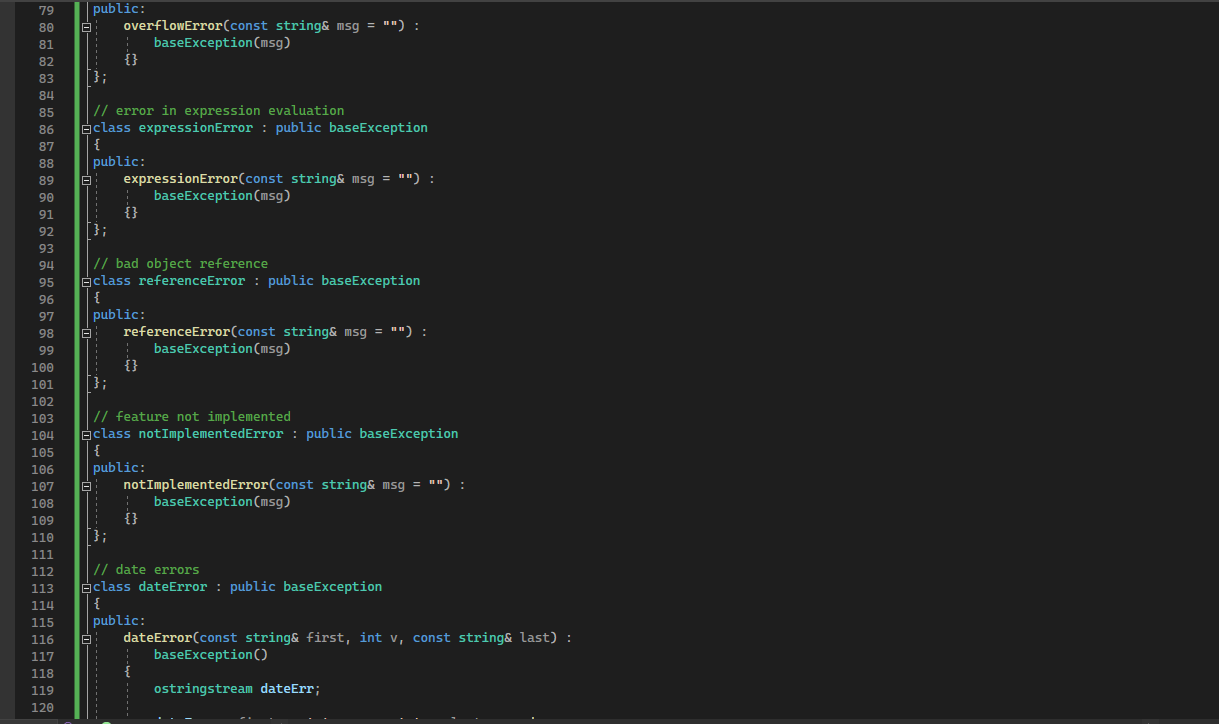 Solved \#pragma oncepublic: overflowError(const string\& msg | Chegg.com