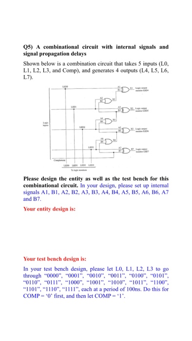Solved Q5) A combinational circuit with internal signals and | Chegg.com