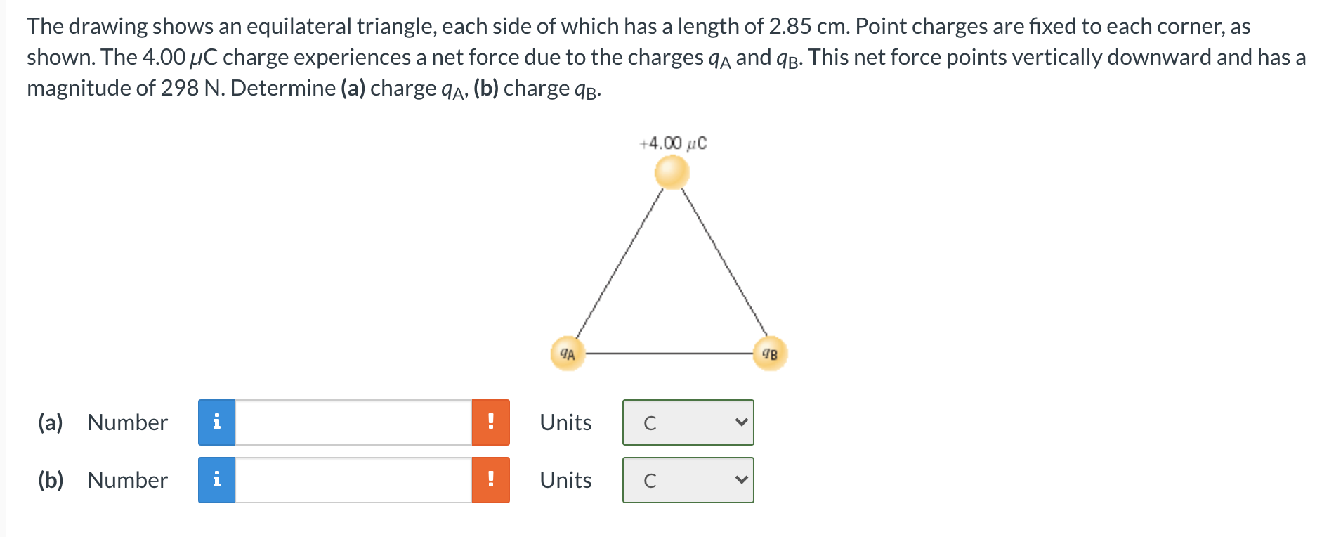 Solved The drawing shows an equilateral triangle, each side | Chegg.com