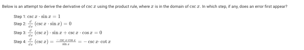 Solved A) Step 1 B) Step 2 C) Step 3 D) There is no error | Chegg.com