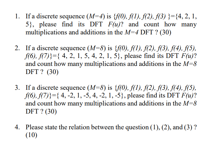 Solved 1 If A Discrete Sequence M4 Is 7332