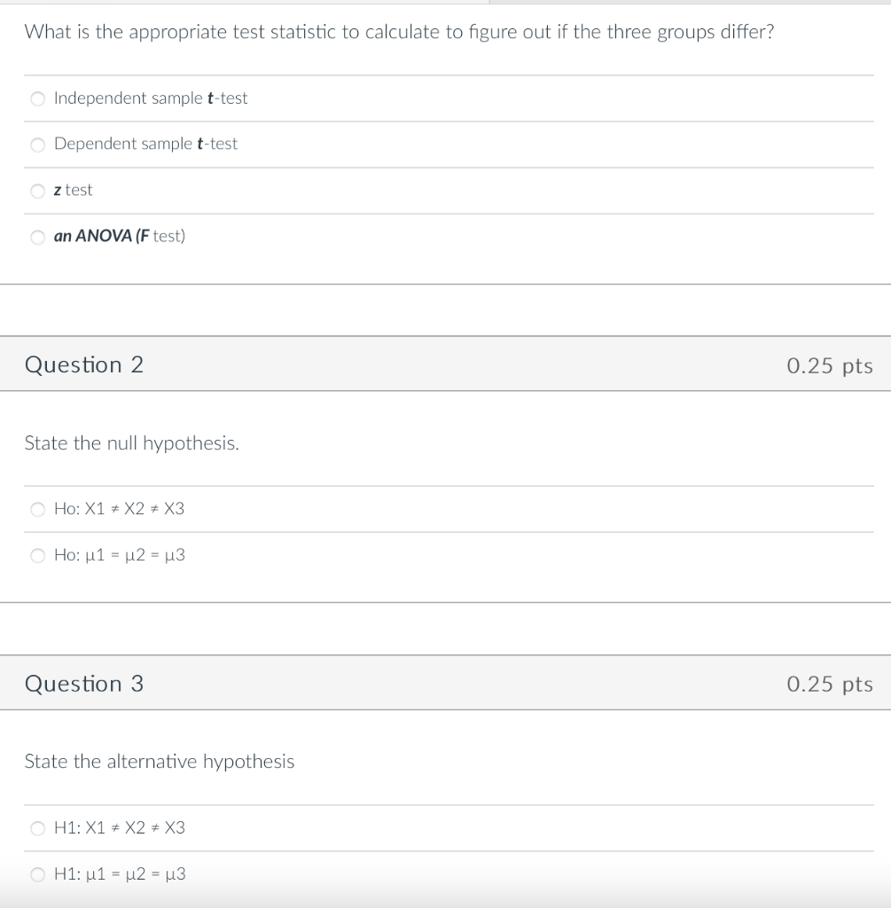Solved What is the appropriate test statistic to calculate | Chegg.com