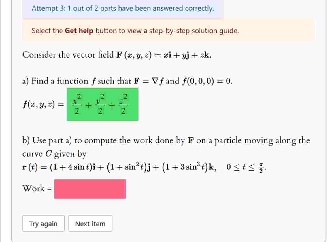Solved Attempt 3: 1 ﻿out of 2 ﻿parts have been answered | Chegg.com